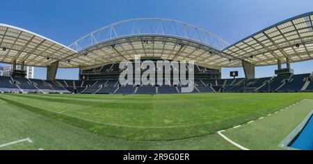 Porto Portugal - 06 05 2023: Panoramic inside view of the Dragon ...