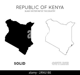 Kenya map. Borders of Kenya for your infographic. Vector country shape ...