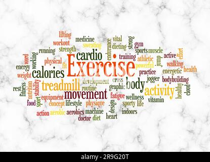 Word Cloud with EXERCISE concept create with text only Stock Photo - Alamy