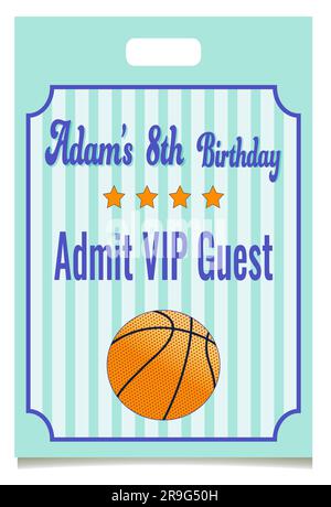 Invitation for basketball theme Birthday party invite template Entrance ...