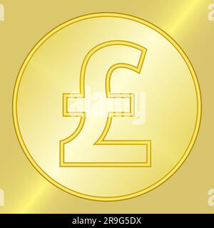 3D gold pound sterling symbol Golden coin icon Money design Currency ...