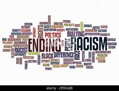 Word Cloud with ENDING RACISM concept create with text only Stock Photo ...