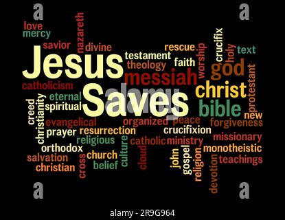 Word Cloud with JESUS SAVES concept create with text only Stock Photo ...