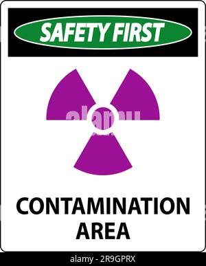 Contamination Area Safety First Sign On White Background Stock Vector ...