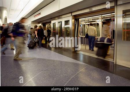 Train to concourses Denver International Airport Stock Photo - Alamy