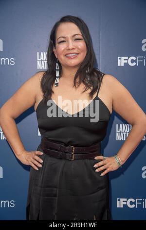 NEW YORK, NEW YORK - JUNE 26: Sarah Eagle Heart attends the premiere of ...