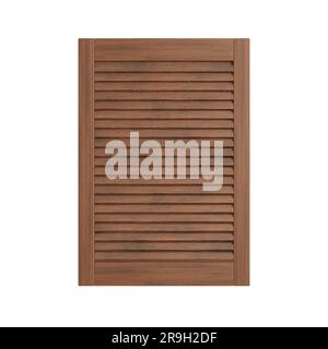 Wooden Air Ventilation Grille Window on a stone wall background. 3d ...