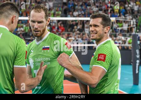 Jan Kozamernik, Gregor Ropret, Rok Mozic (Slovenia) against Ukraine ...