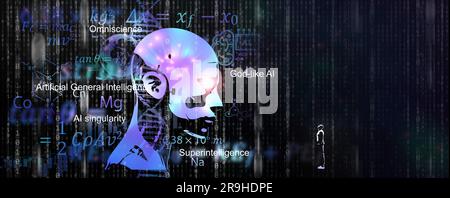 Artificial General Intelligence, AGI concept. AI can learn and solve ...