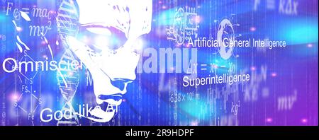 Artificial General Intelligence, AGI concept. AI can learn and solve ...