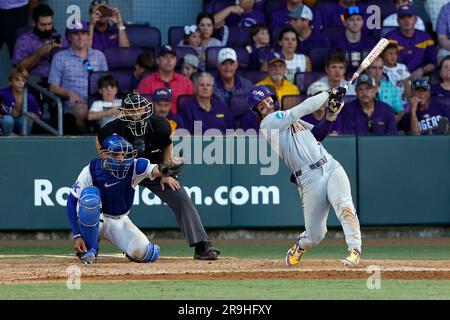 LSU outfielder Dylan Crews (3) at bat during an NCAA college baseball ...