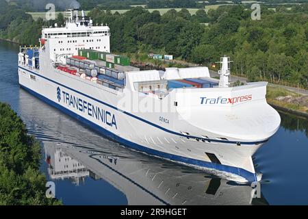 Transfennica's GENCA at the Kiel Canal Stock Photo - Alamy