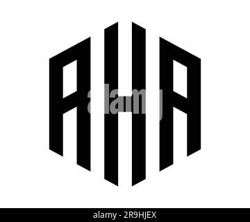 AHA letter logo design with polygon shape. AHA polygon and cube shape ...