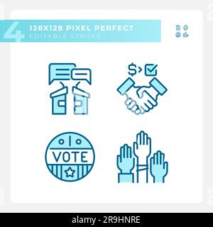 Editable pixel perfect blue voting icons Stock Vector Image & Art - Alamy
