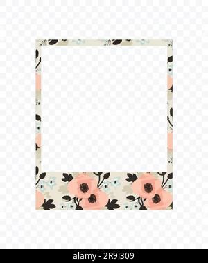 Blank Frame Decorated With Colorful Flowers And Foliage Arranged ...