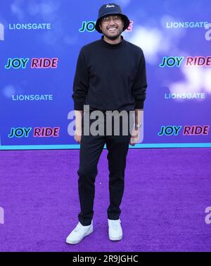 Travis Atreo arrives at the Los Angeles premiere of "Joy Ride," Monday ...
