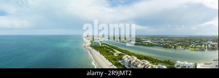 Aerial photo Indian River Jupiter Island Hobe Sound FL Stock Photo - Alamy