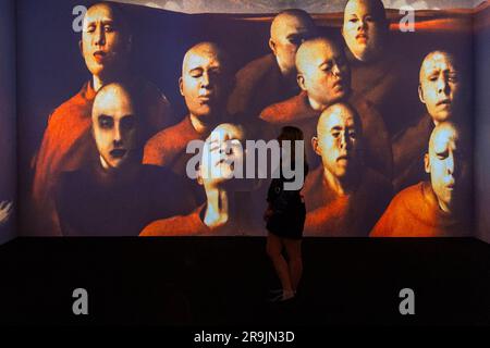 London, UK. Artist Arash Irandoust at Illusionaries, the UK’s first ...