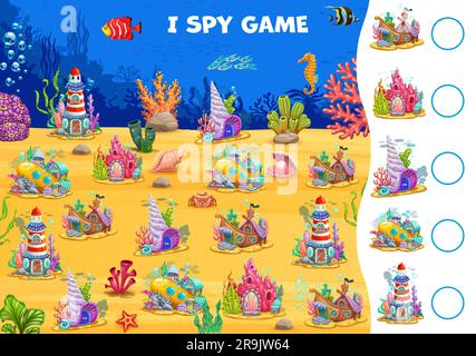 Under the sea I spy game for kids. Searching and counting activity with ...