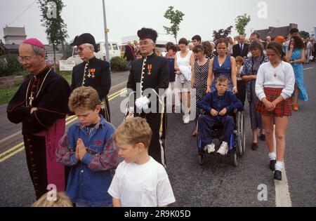 St Winefrides Shrine, Holywell. A Roman Catholic procession of Irish ...