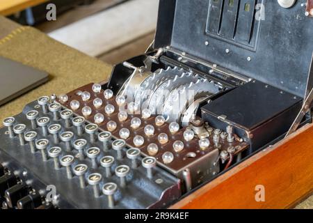 Enigma, the German cipher machine created for sending messages during ...