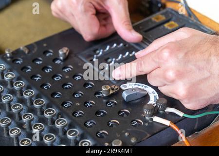 Enigma, the German cipher machine created for sending messages during ...