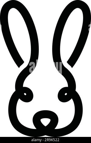Minimalist One Line Rabbit Icon. Line drawing rabbit tattoo. Farm ...