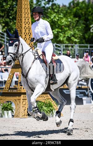 United States' Jessica Springsteen, riding Don Juan van de Donkhoeve ...