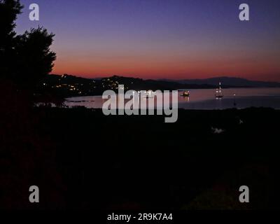 Red sunset in Palau, Sardinia, Italy Stock Photo - Alamy