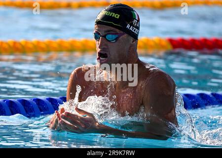 Alberto Razzetti of Italy competes in the 200m Individual Medley Men ...