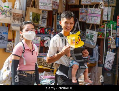 February 25 2023- George Town -Penang-Malaysia-Many tourists visit the Old Town for the murals ...