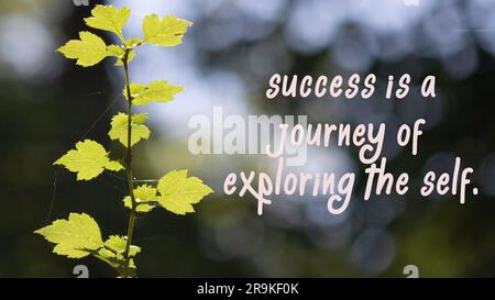 Success is a journey of exploring the self. success slogans Stock Photo ...