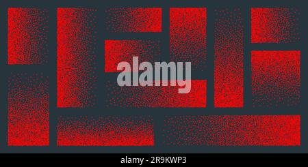 Stipple pattern, red dotted rectangular design elements. Stippling ...