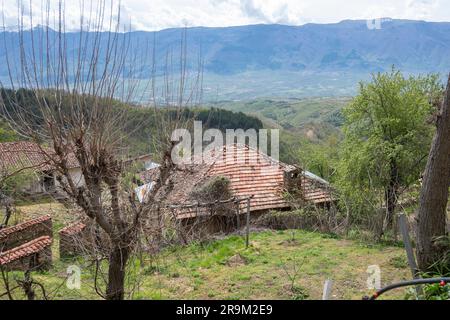 Panorama of Village of Dolene at Ograzhden Mountain, Blagoevgrad Region ...
