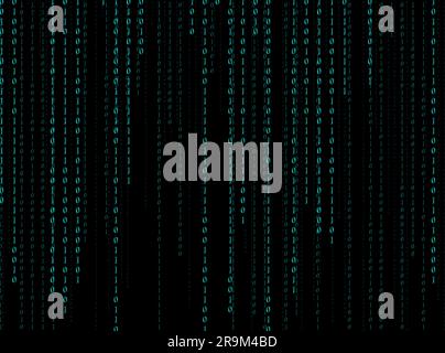 Binary code in digital space. 1s and 0s on black background Stock Photo ...