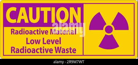 Caution Sign Radioactive Materials, Low Level Radioactive Waste Stock ...