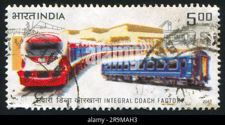 INDIA - CIRCA 2005: stamp printed by India, shows globe and ribbons ...