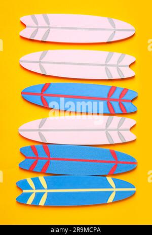 Set of different color surfboards on sandy beach seacoast in Sri Lanka ...