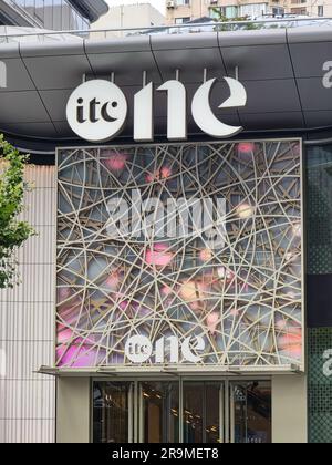 ITC One shopping center facade at Xujiahui, Shanghai, China Stock Photo ...