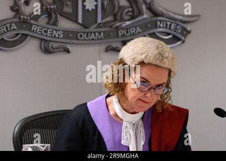 Sydney, Australia. 28th June, 2023. Judge Sarah Huggett delivers a ...