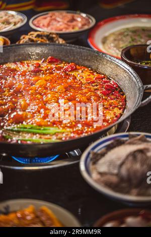 traditional hot pot combo, sweet garlic, and beef slices. It’s very ...