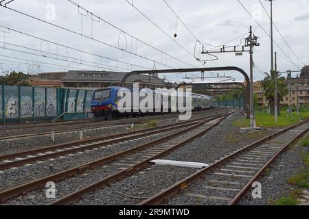 A Trenitalia intercity train, leaving Rome Central Station, May 2023 ...