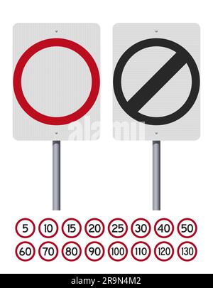 Vector illustration of speed limit zone sign concept Stock Vector Image & Art - Alamy