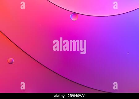 Top view movement of oil bubbles in the liquid. Oil surface ...