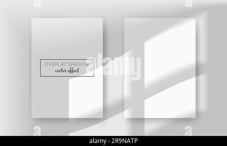 Realistic shadows. Overlay and transparency shadow effect template, box or paper page shadow ...