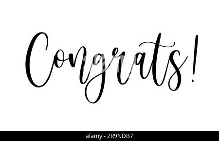 Congrats lettering. Handwritten modern calligraphy, brush painted ...