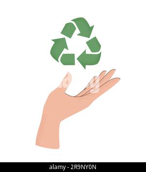 Human hand holding waste and recycle symbol Stock Vector Image & Art ...