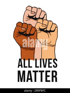 Hands clenched, power, strength icon, logo. Vector fist up illustration ...