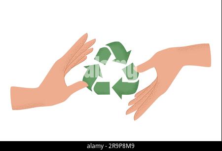 Human hand holding waste and recycle symbol Stock Vector Image & Art ...
