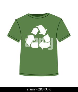 Vector illustration of green recycling t-shirt, Reuse, Reduce, Recycle ...